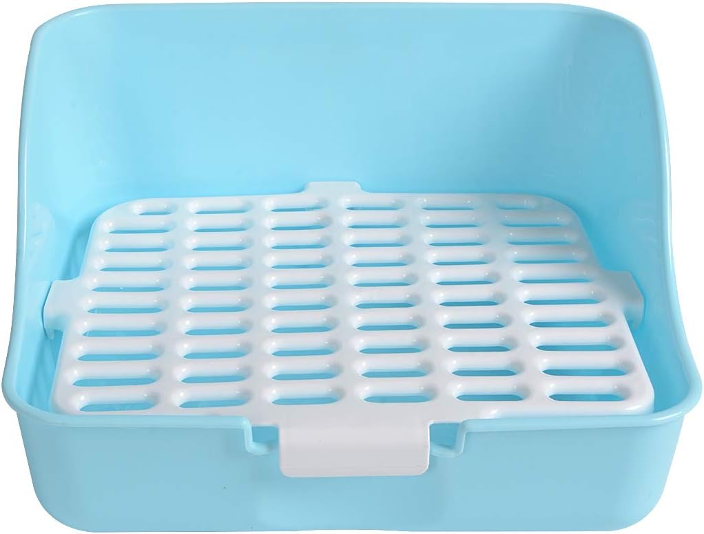 Pet Rabbit Toilet Litter Tray, Saim Plastic Rectangle Mesh Design Pet ...