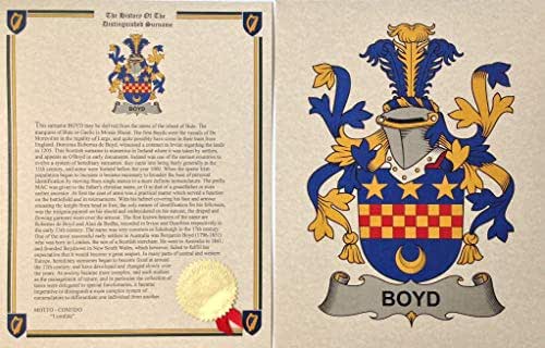 Amazon.com: Boyd - Coat of Arms and Last Name History - 8.5x11 Print ...