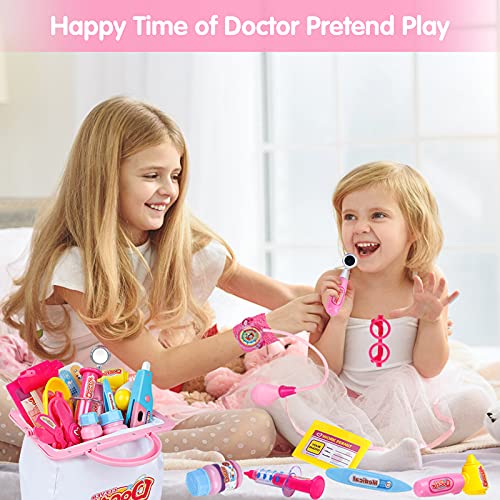 INNOCHEER Pink Doctor Kit for Kids, 25 Pieces Doctor Kit for Toddlers ...
