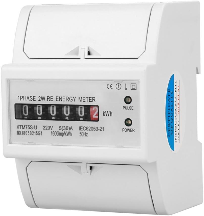 220V DIN-Rail Electric Meter, Digital 1 Phase Electric Meter 2 Wire 4P ...