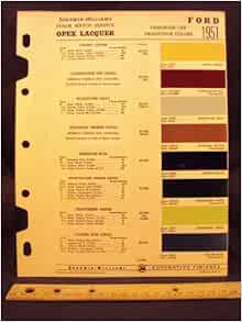 1951 FORD Paint Colors Chip Page: Ford Motor Company: Amazon.com: Books