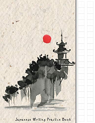Japanese Writing Practice Book: Japanese Watercolour Scene Themed ...