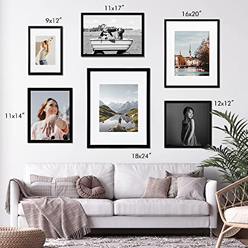 Upsimples 8x8 Picture Frame Set Of 3 Display Pictures 5x5 With Mat Or 