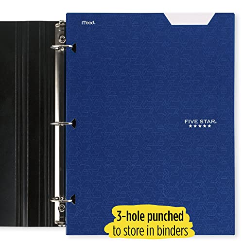 Five Star 4-Pocket Folder, 6 Pack, Paper Folders, Fits 3-Ring Binders ...