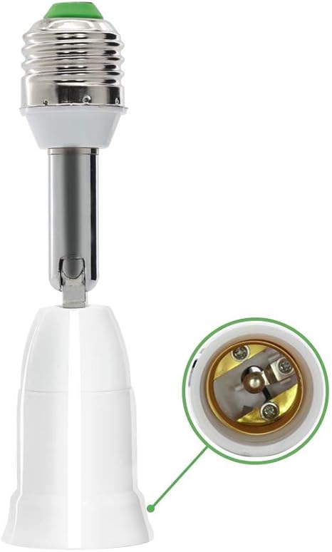 E26/E27 Light Socket Extender, 4.5 Inch Extension, 1 Pack, Adjustable ...