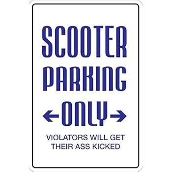Amazon.com: Scooter Parking Parking Only 8" x 12" Metal Novelty Sign ...