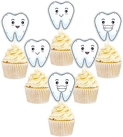 Teeth Cupcake Toppers, First Tooth Party Decor -Tooth Fairy Day Theme ...