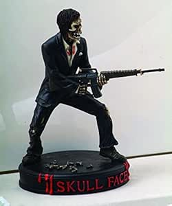 Amazon.com: 7 Inch Skull Face Scarface Inspired Painted Resin Statue ...