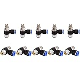 Amazon.com: SNS 3/8"Tube OD x 1/8 NPT 90 Degree Elbow Air Flow Control Valve Push To Connect ...