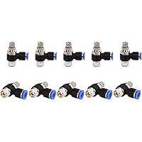 Amazon.com: SNS JSC1/4-N01 1/4"Tube OD x 1/8 NPT 90 Degree Elbow Air Flow Control Valve Push to ...