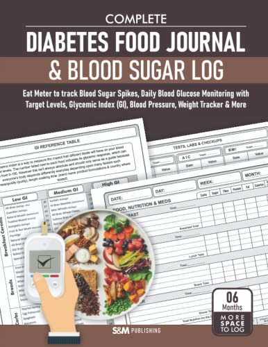 Complete Diabetes Food Journal & Blood Sugar Log: Eat Meter to track ...