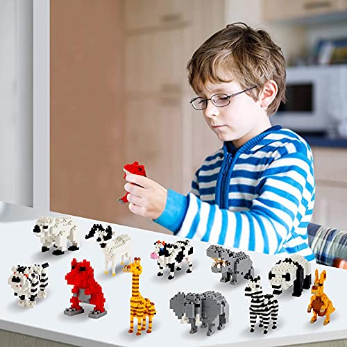 Mini Animal Building Blocks Set Party Favors, 6 Packages can Stack 12 ...