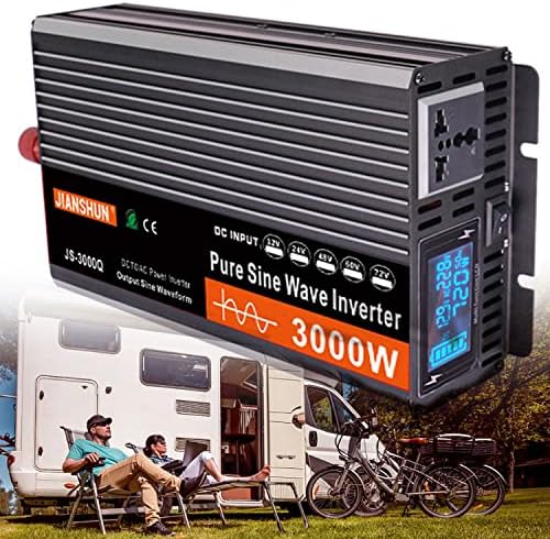 EKOZOO High Efficiency 3000W 4000W 5000W 6000W Pure Sine Wave Power Inverter DC 12V/24V to AC ...