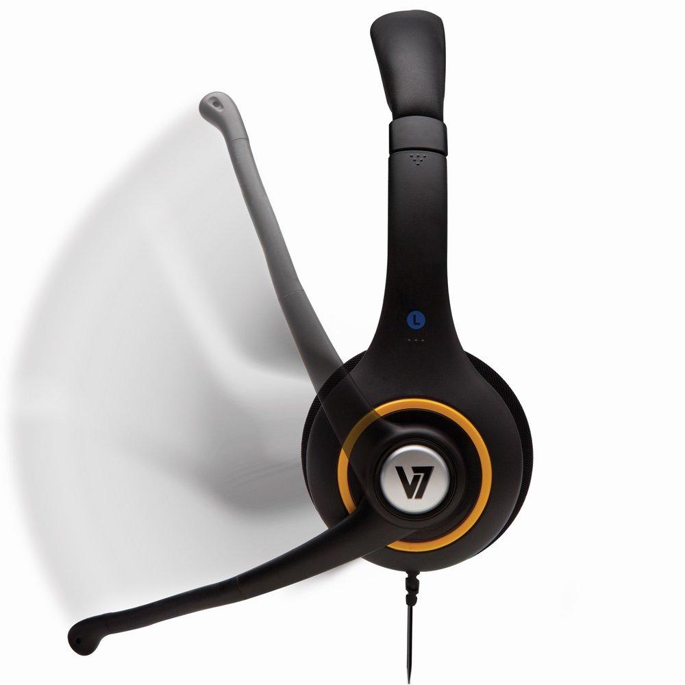 V7 Deluxe USB Stereo Headset & Noise-Canceling Microphone for Music ...
