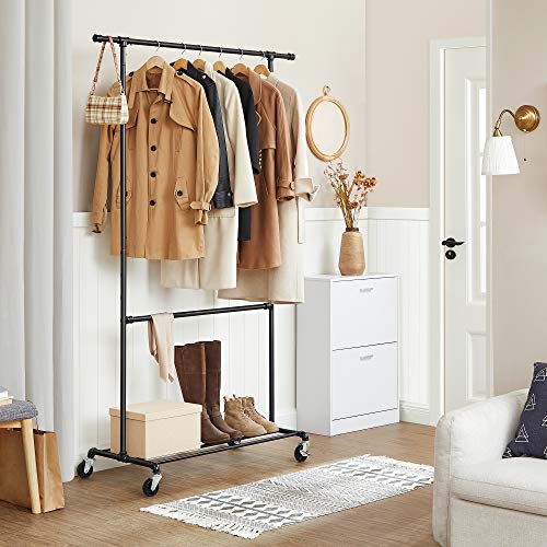 SONGMICS Clothes Rack, Industrial Double Rod Metal Clothing Rack for ...