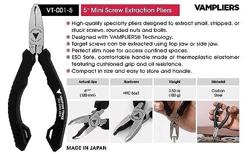 VAMPLIERS 6-PC Carbon Steel Screw Extraction Pliers Gift Set. Removes ...