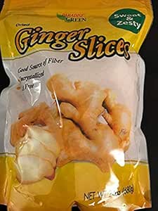 Paradise Green Uncrystallized Dried Ginger Slices Large Bag. 2 pack (24 ...