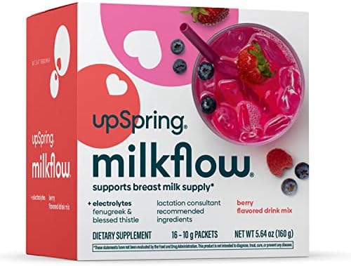 UpSpring Baby Milkflow Fenugreek and Blessed Thistle Powder Berry Drink ...