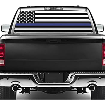 Amazon.com: FGD Brand Truck Rear Window Wrap Thin Blue Line American ...