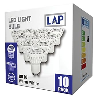 LAP GU10 LED Lamp 250Lm 4W Pack of 10: Amazon.co.uk: Lighting