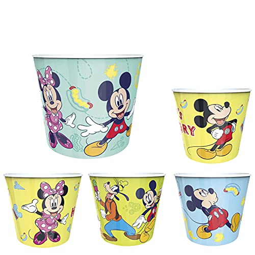 Zak Designs Disney Movie Night Family Popcorn Bucket Set with Serving ...
