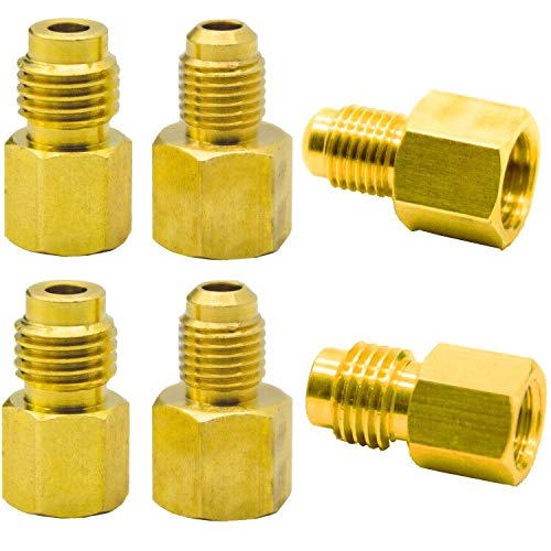 PINCHUANG 6 Pieces 6015 R134A Brass Refrigerant Tank Adapter to R12 ...