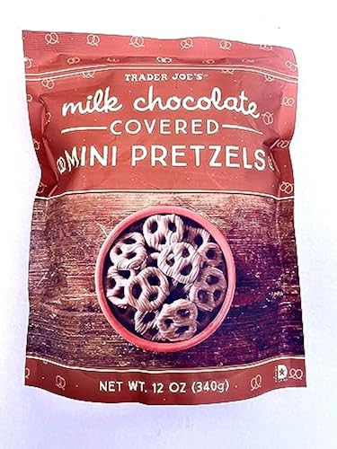 Trader Joe’s Milk Chocolate Covered Mini Pretzels, 12 oz (Pack of 1) - Packed w/Ice in Summer ...