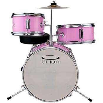 Amazon.com: Princess Pink Drum Set with Cymbals Stool Stands Sticks ...