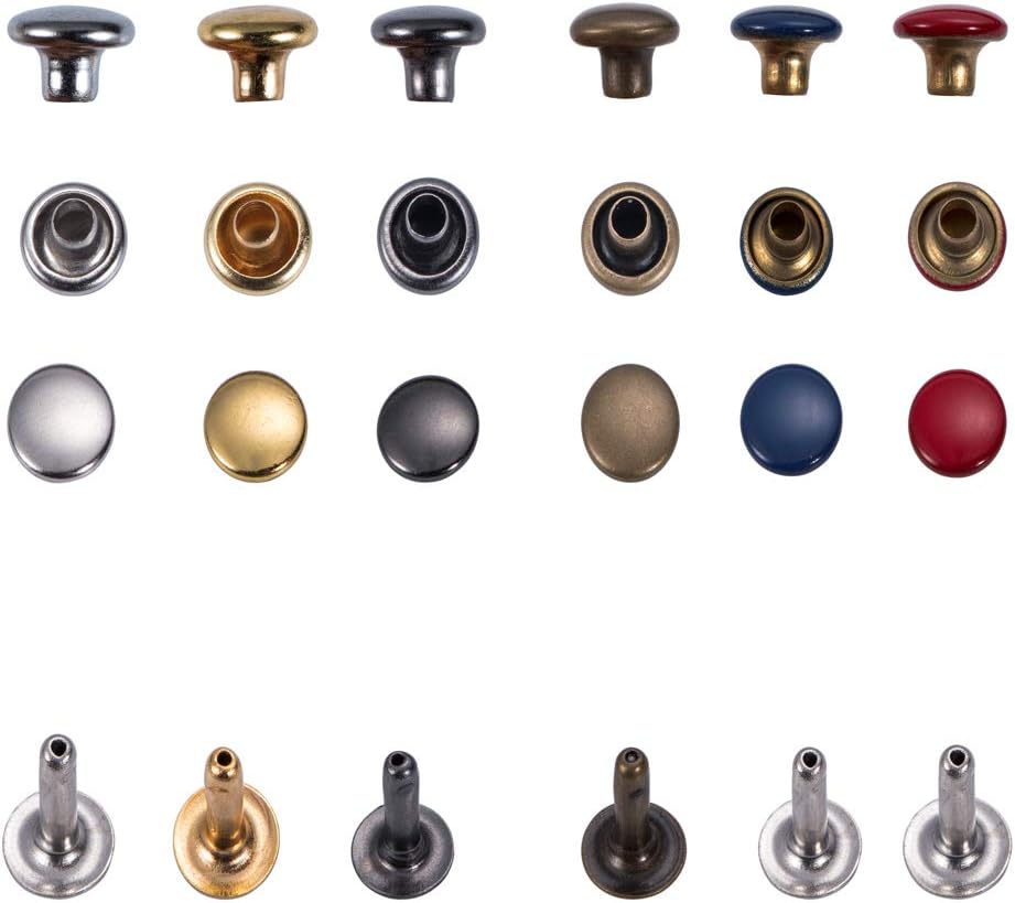 240 Set 2 Sizes Leather Rivets Single Cap Rivet Tubular Metal Studs ...