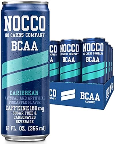 NOCCO BCAA Energy Drink Caribbean Pineapple - 12 Fl Oz (Pack of 12 ...