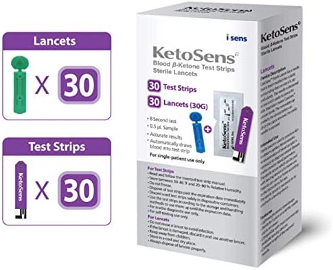 KetoSens Blood Ketone Test Strips and Lancets - Ideal for The Keto Diet ...