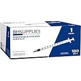 BH Supplies 3ml Luer Slip Tip Syringe - (No Needle) - Sterile, Individually Wrapped - 100 ...