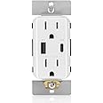 Leviton T5634-W 60W (20V@2.5A+ 5V@2A) USB Dual Type A/Type-C Power ...