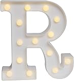 Up in Lights Decorative LED Alphabet White Wooden Letters - Letter R ...