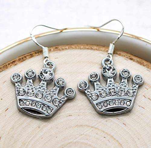 Amazon.com: Disney Princess Crown Earrings for Women - 925 Sterling ...