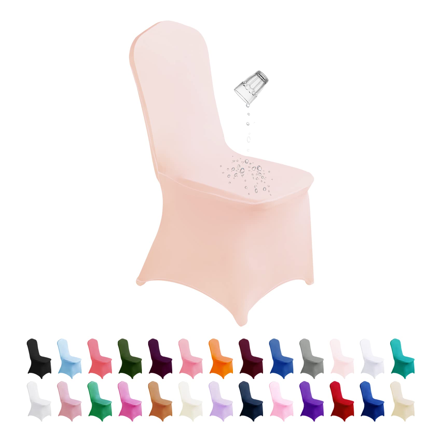 SUPERO Waterproof Spandex Chair Cover 12PCS, Stretch Dining Chair ...