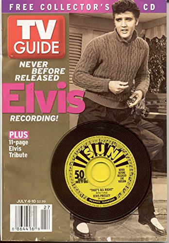 Tv Guide Elvis July 4-10 with Recording. Collector's Cd in White Outfit ...