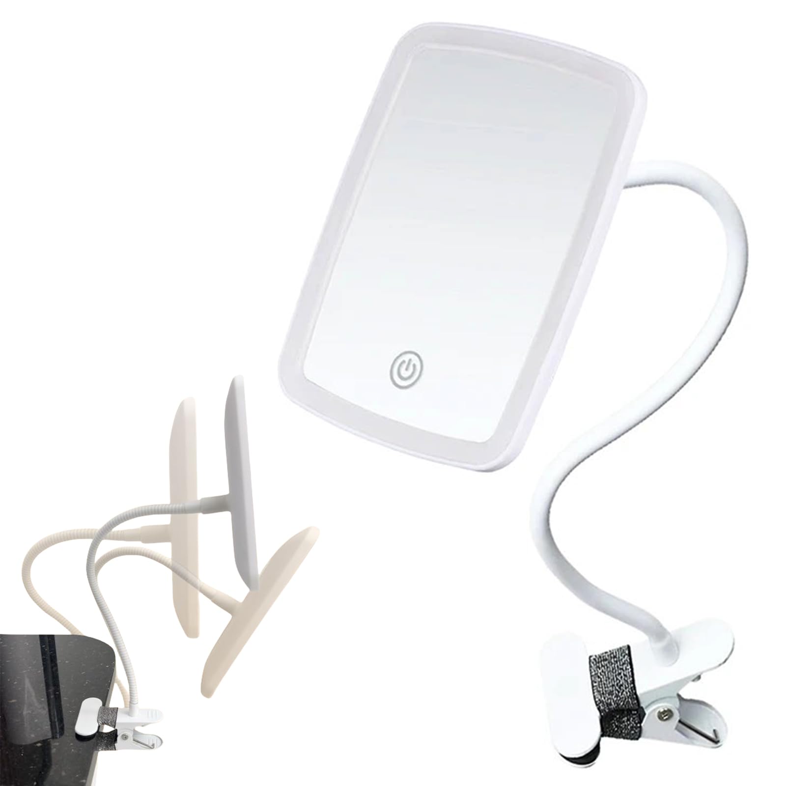 Ezcora Clip On Lighted Makeup Mirror with Flexible Gooseneck, Portable ...