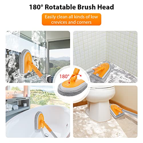 Shower Scrubber for Cleaning, Bestnifly Bathroom Scrub Brush with 42 ...