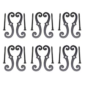 Amazon.com: 6 Shutter Dog Pairs Set Black Aluminum Scroll 6-1/2 ...