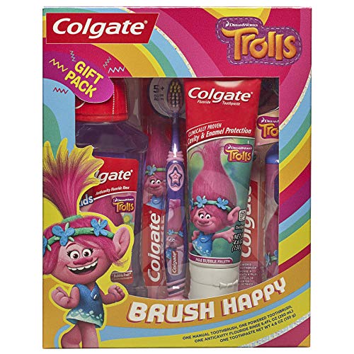 Colgate Kids Toothbrush, Toothpaste, Mouthwash Gift Set, Trolls – Deal ...