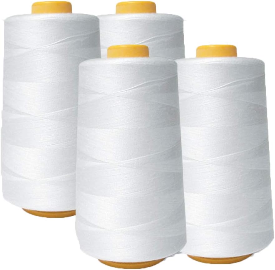 Amazon.com: AK Trading 4-Pack WHITE All Purpose Sewing Thread Cones ...