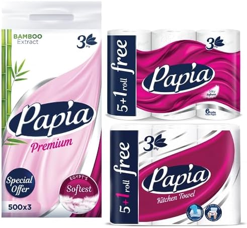 سعر Papia Tissue Box (Facial + Toilet + Kitchen Tissues) فى مصر ...