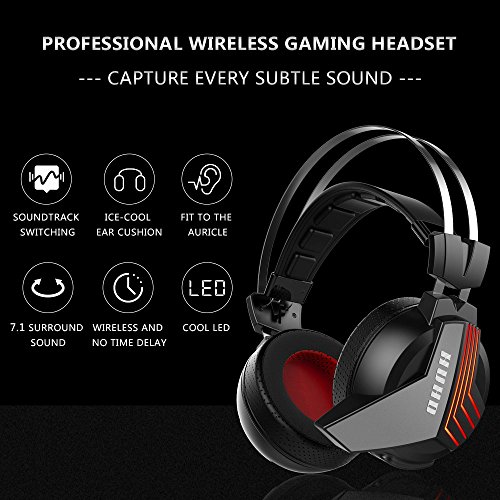 HUHD USB Wireless Gaming Headset for PS4 PC Computer Nintendo Switch 3 ...