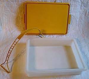 Amazon.com: Vintage Tupperware Rectangular Cake Taker W/ Handle ...