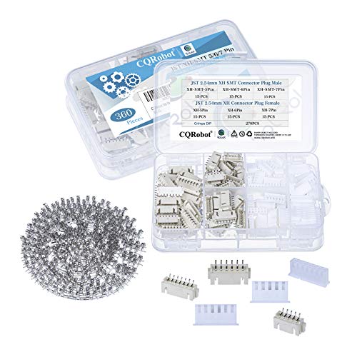 CQRobot 45 Sets / 360 Pieces JST XH SMT 2.54 mm Pitch 5/6/7-Pin JST ...
