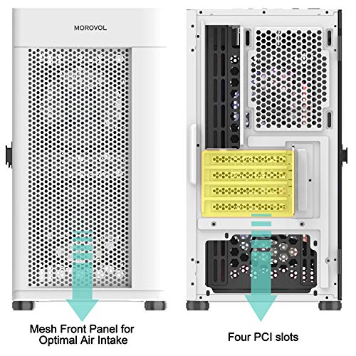 MOROVOL MESH Micro-ATX Tower 2 PCS 120MM ARGB Fans Computer Case USB 3. ...
