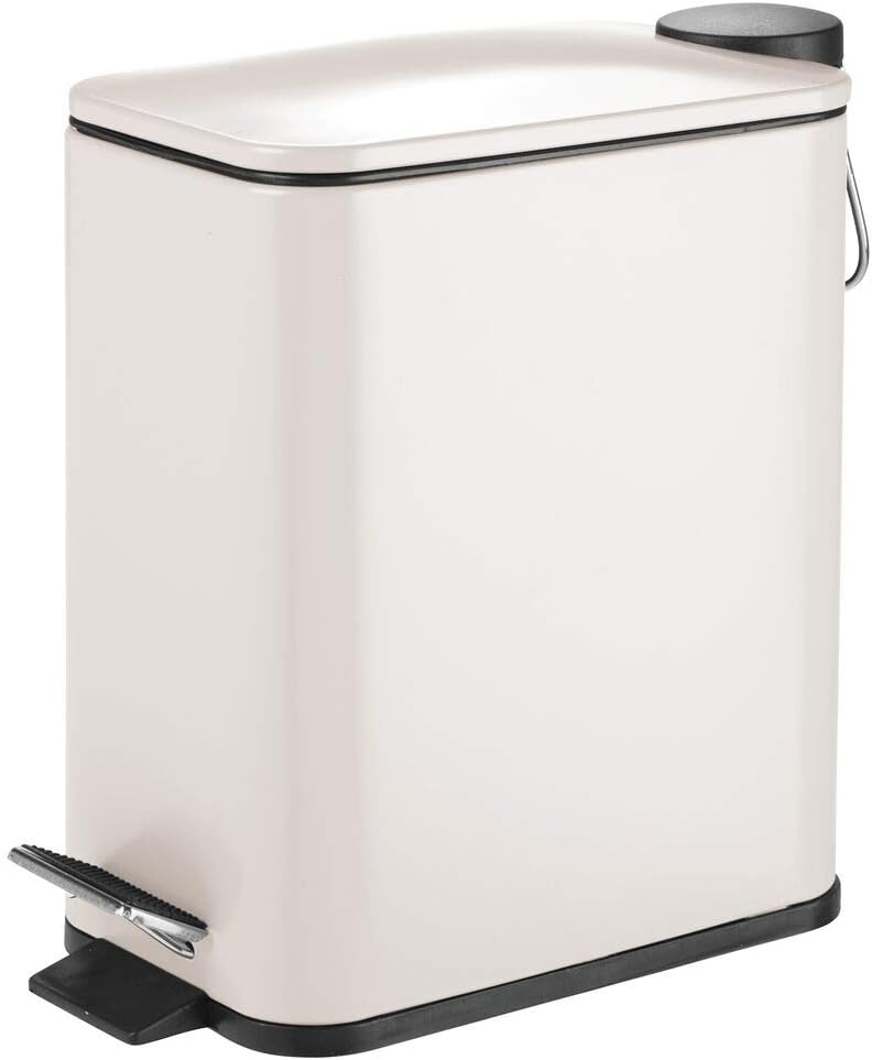 mDesign petite poubelle rectangulaire – poubelle cuisine 5L en métal à ...
