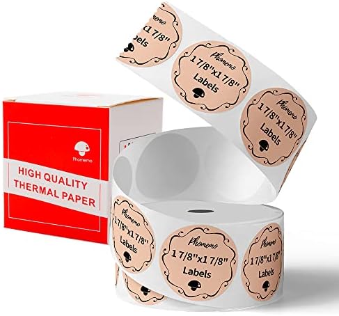Phomemo M110 Labels Multi-Purpose Self-Adhesive Round Thermal Label for Phomemo M110/M200 Label ...