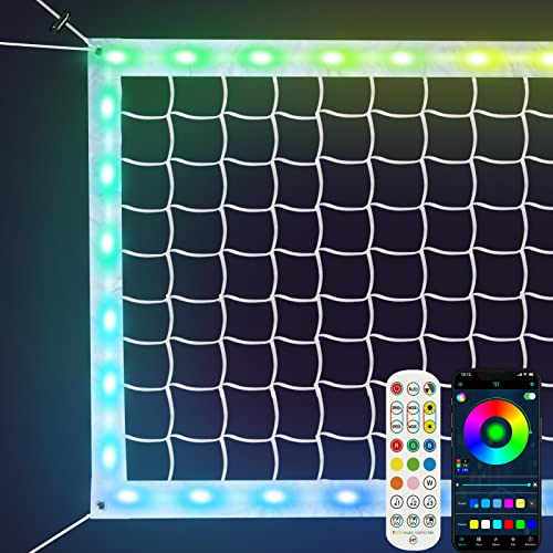 YepItIs LED Professional Volleyball Net, Light Up 32x3FT Portable ...